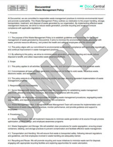 ISO 14001 Waste Management Policy