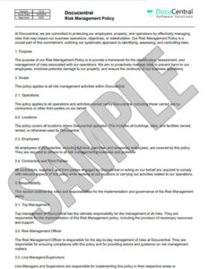 ISO 45001 Risk Management Policy