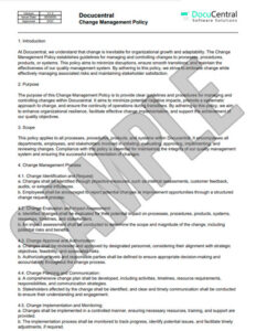 ISO 9001 Change Management Policy