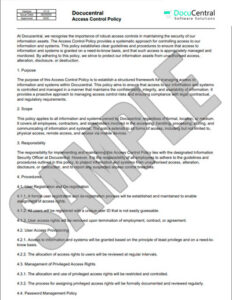 ISO 27001 Access Control Policy