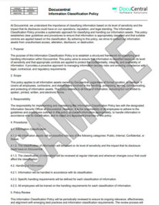 ISO 27001 Information Classification Policy