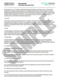 ISO 27001 Information Security Policy