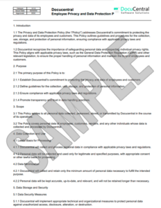 Employee Privacy and Data Protection Policy Template
