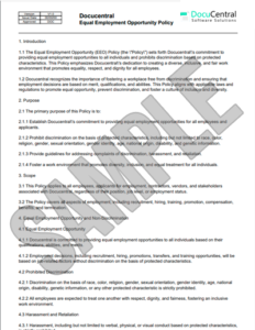 Equal Employment Opportunity Policy Template