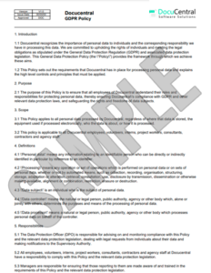 GDPR Policy Template