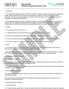 Intellectual Property Protection Policy Template