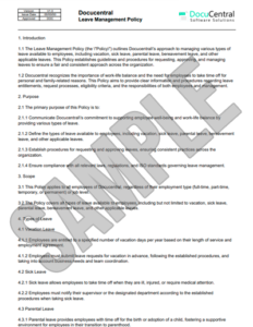 Leave Management Policy Template