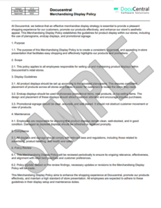 Merchandising Display Policy Template