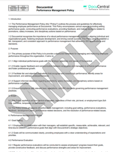 Performance Management Policy Template