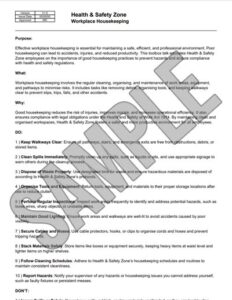 Workplace Housekeeping Toolbox Talk