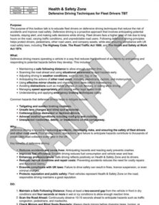 Defensive Driving Techniques for Fleet Drivers Toolbox Talk