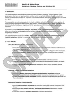 Hot Works (Welding, Cutting, and Grinding) Method Statement