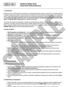 Piling Works Method Statement