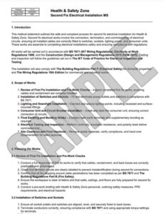 Second Fix Electrical Installation Method Statement
